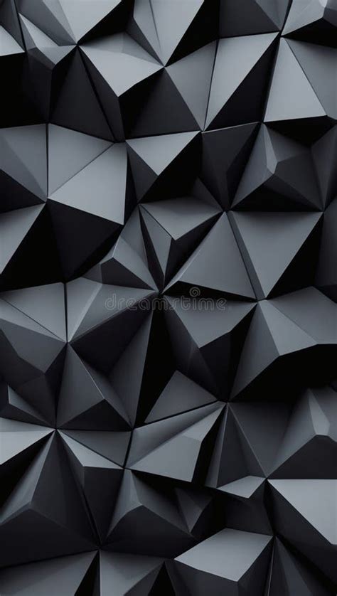 Abstract Gray Geometrical Surface With Triangular Facets And Sharp Edges Creating A Captivating