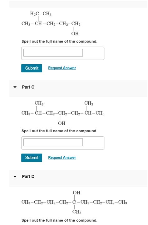 solved spell out the full name of the compound request
