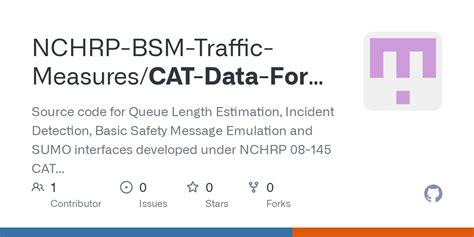 GitHub NCHRP BSM Traffic Measures CAT Data For Freeway Operations