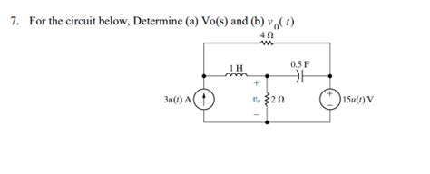 Solved 7 For The Circuit Below Determine A Vo S And B Chegg Com