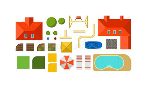 Landscape Constructor Elements Set Stock Vector Illustration Of