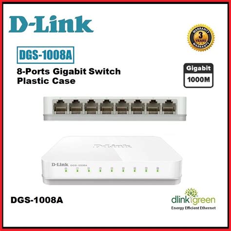 D Link Dgs 1008a 8 Port 10 100 1000mbps Gigabit Ethernet Desktop Unmanaged Network Switch