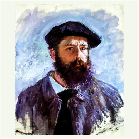 Self Portrait With A Beret By Claude Monet 1886 Duvet Cover By Claude