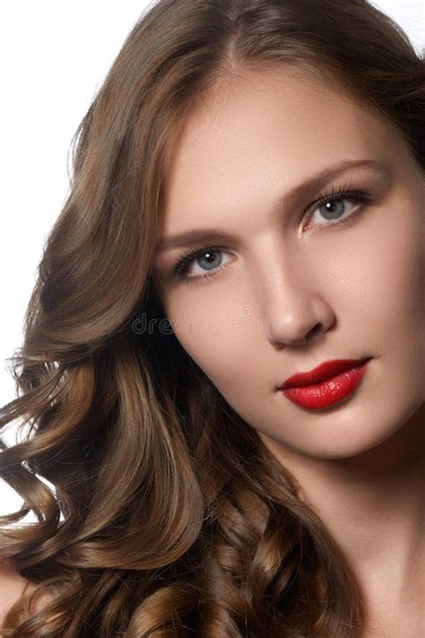 Volume Hair Beauty Woman With Very Long Healthy And Shiny Smooth Brown