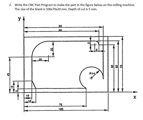 solved 2 write the cnc part program to make the part in the