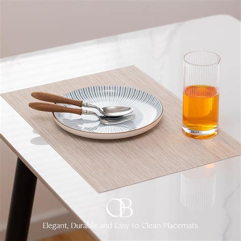 Yuyan Placemats Set Of 4 Easy Clean Woven Vinyl Placemats For Dining