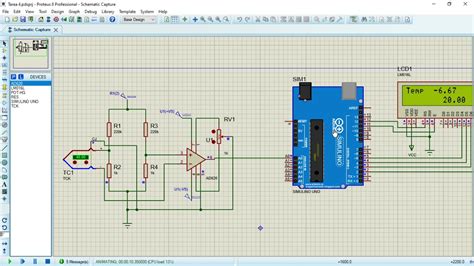 Simulación De Termopar Tipo K Con Arduino Y Lcd En Proteus Youtube