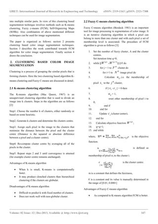 Survey On Clustering Based Color Image Segmentation Pdf