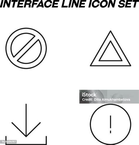 앱 서적 상점 상점 등에 적합한 간단한 흑백 벡터 기호 정지 금지 화살표 아래 느낌표의 표시로 설정된 선 아이콘 검색에 대한