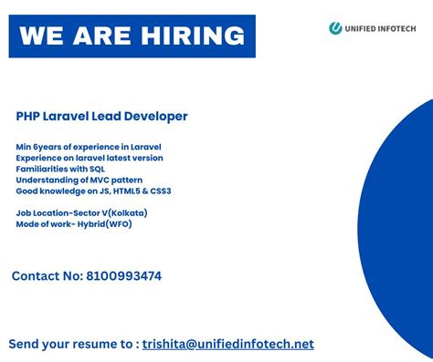 Unified Infotech On Linkedin Seniorlaraveldeveloper Laraveldeveloper Laravelframework Php