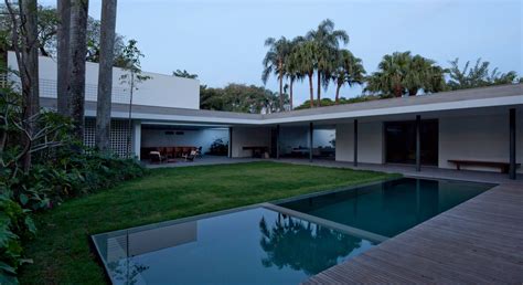 Plant Filled Courtyards Create Natural Enclaves In Brazilian Home By