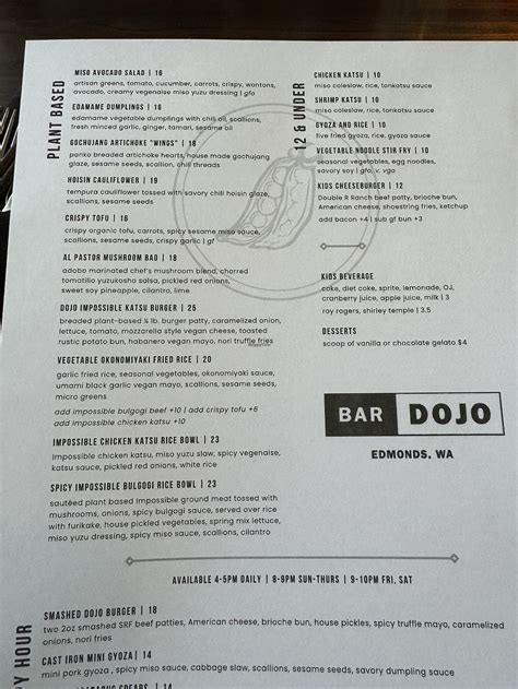 Bar Dojo Edmonds Washington Restaurant HappyCow