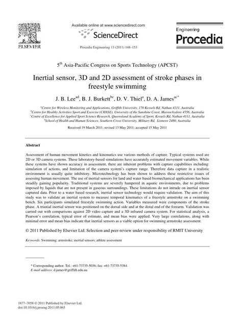 Pdf Inertial Sensor 3d And 2d Assessment Of Stroke Phases In Freestyle Swimming Dokumen Tips