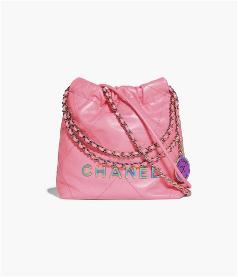 Chanel Mini Handbag Shiny Calfskin Gold Tone Metal Light Pink Fashion Chanel