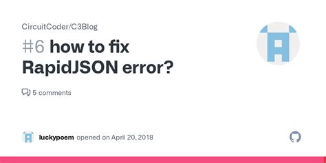 how to fix rapidjson error · issue 6 · circuitcoder c3blog · github