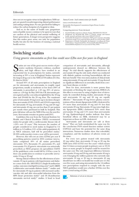 Pdf Switching Statins