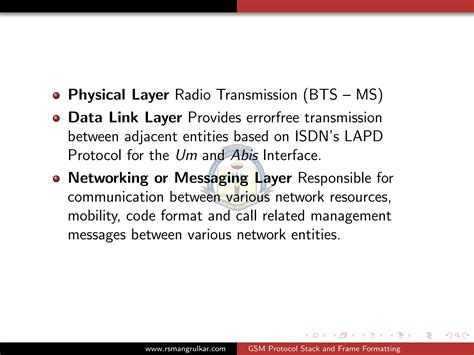 mobile communication and computing gsm protocol stack and frame