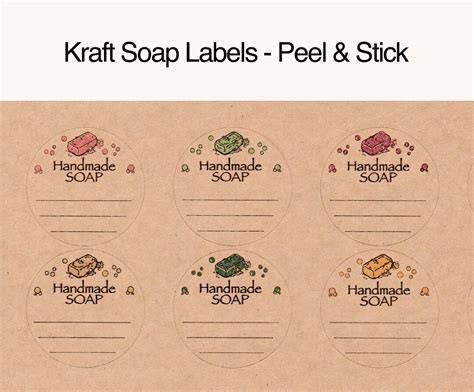 1 23 Kraft Soap Labelssoap Labelssoap Packaginghandmade Soap