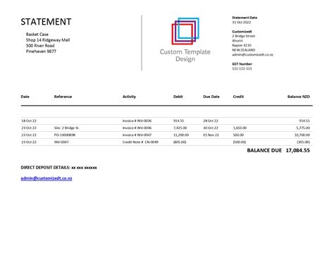 Xero Statement Landscape Design