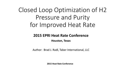 Ppt Optimizing H2 Pressure And Purity For Enhanced Heat Rate Efficiency Powerpoint Presentation
