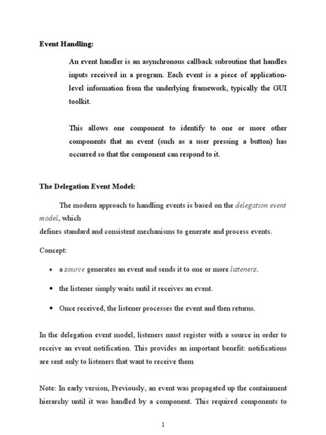 Event Handling The Delegation Event Model Pdf Method Computer Programming Systems