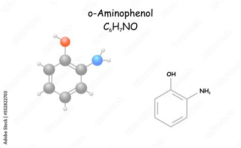 Stylized 2d Molecule Model Structural Formula Of O Aminophenol Stock Vector Adobe Stock