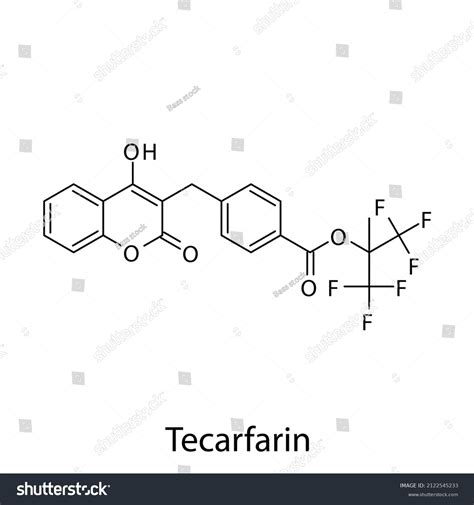 Tecarfarin Molecular Structure Flat Skeletal Chemical Stock Vector Royalty Free 2122545233