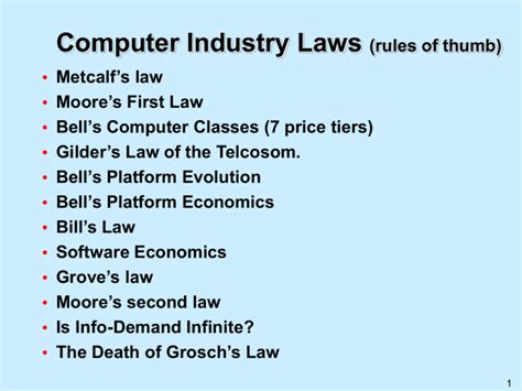 Computer Industry Laws Metcalf Moore Bell Gilder