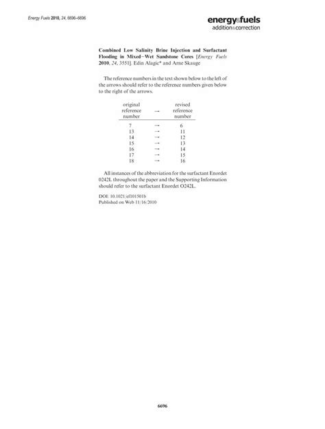 Pdf Combined Low Salinity Brine Injection And Surfactant Flooding In Mixed−wet Sandstone Cores