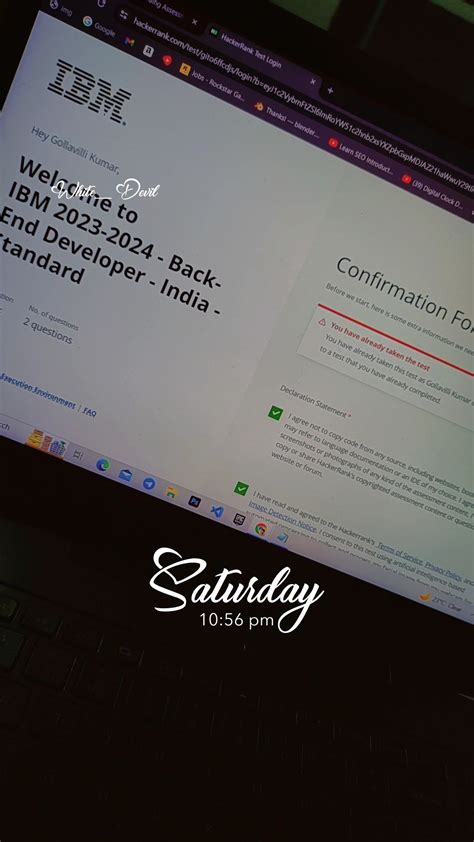 Dhanush Gollavilli On Linkedin Ibmtest Weekendchallenge Careermilestone