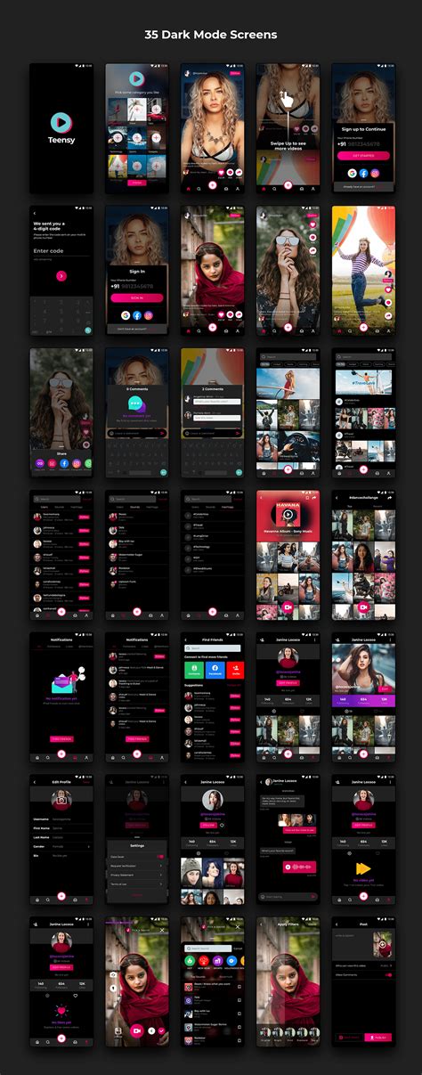 Teensy Social Media App Ui Kit On Behance