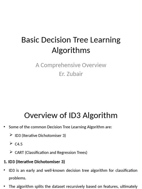id3 decision tree algorithm pdf statistical classification algorithms