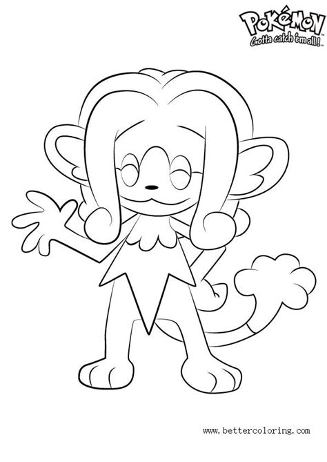 Pokemon Coloring Pages Simipour Free Printable Coloring Pages