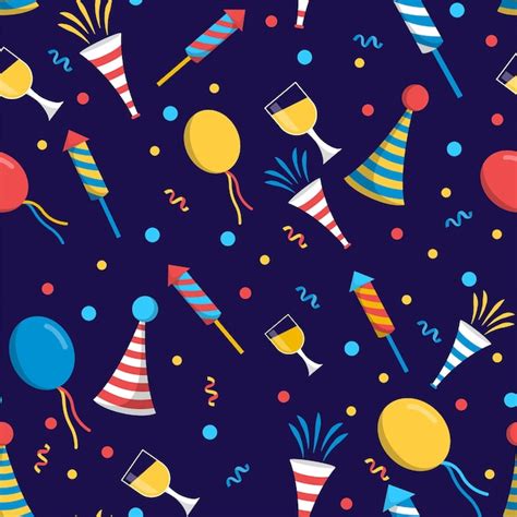 Premium Vector Seamless New Year Pattern Background