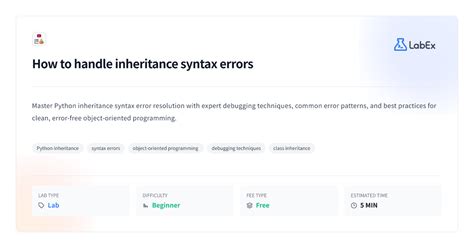 How To Handle Inheritance Syntax Errors Labex