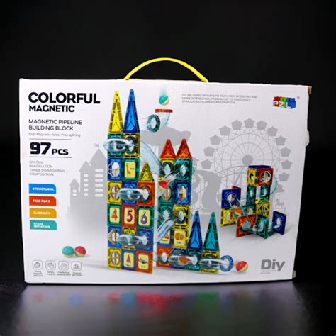 Colorful Magnetic Pipeline Building Blocks 97 Pcs