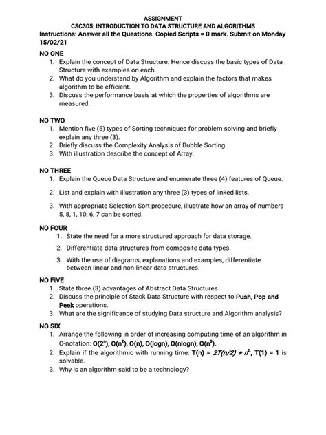 Csc 305 Assignment Pdf