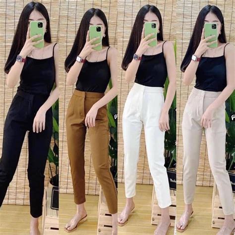 กางเกงผ้าฮานาโกะ 9ส่วน ตะขอหน้า มีกระเป๋า2 ข้าง Nicolet Shop Thaipick