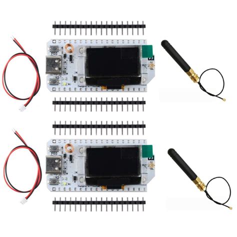 2set 868 915mhz Sx1262 Esp32 Lora 096 Inch Blue Oled Display Wifi Lora