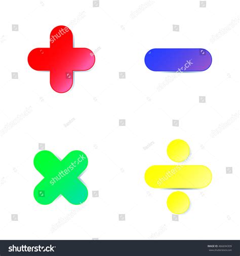 Math Symbol Plusminusmultiplydivide Colorful Paper Cut Stock Vector Shutterstock