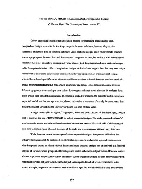 Cohort Sequential Designs Pdf Dependent And Independent Variables