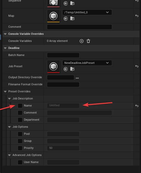 Unreal Engine Python Deadline Name Override Deadline Aws Thinkbox Discussion Forums