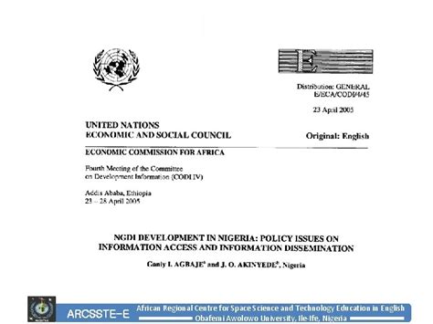 National Geospatial Data Infrastructure Ngdi Development In Nigeria