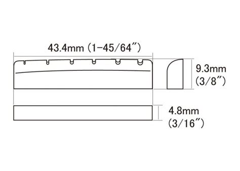 Shaped Bone Nut Gibson Slotted Black Guitartrade