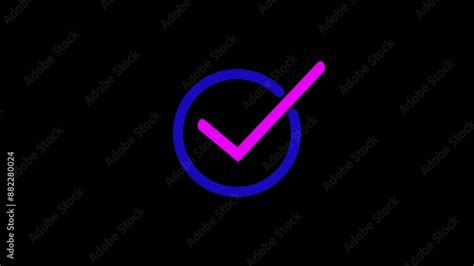 The Check Mark Icon Is Aqua And Blue Color Allowed Tick Mark Icon Animation Black Background