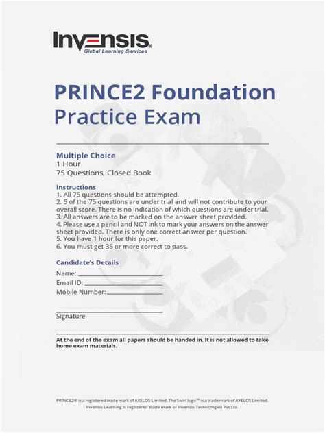 Prince2 Foundation And Practitioner Exam Practice Test Pdf Project