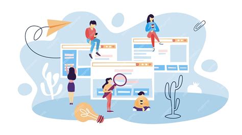 Premium Vector People Use Website Surfing The Internet Reading News