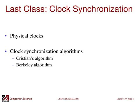 Ppt Last Class Clock Synchronization Powerpoint Presentation Free