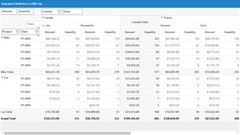grouping bar in windows forms pivot grid control syncfusion