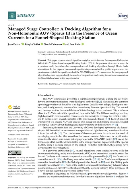pdf managed surge controller a docking algorithm for a non holonomic